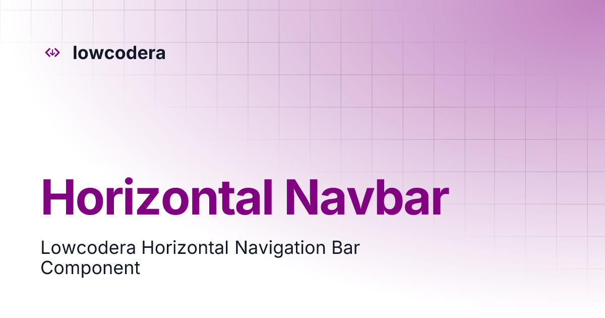 Horizontal Navbar | lowcodera